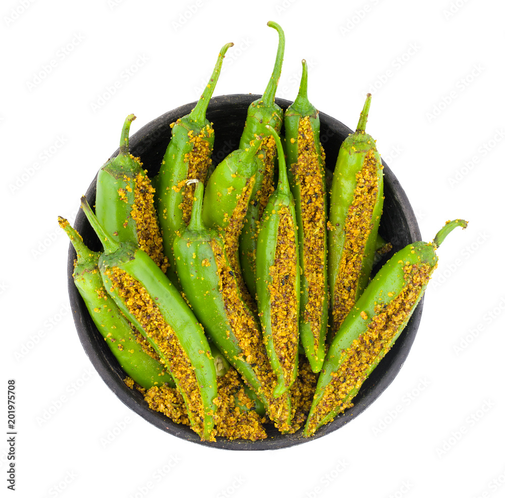 Indian Spicy Green Chilli Pickle Also Know as Mirchi Ka Achaar or ...