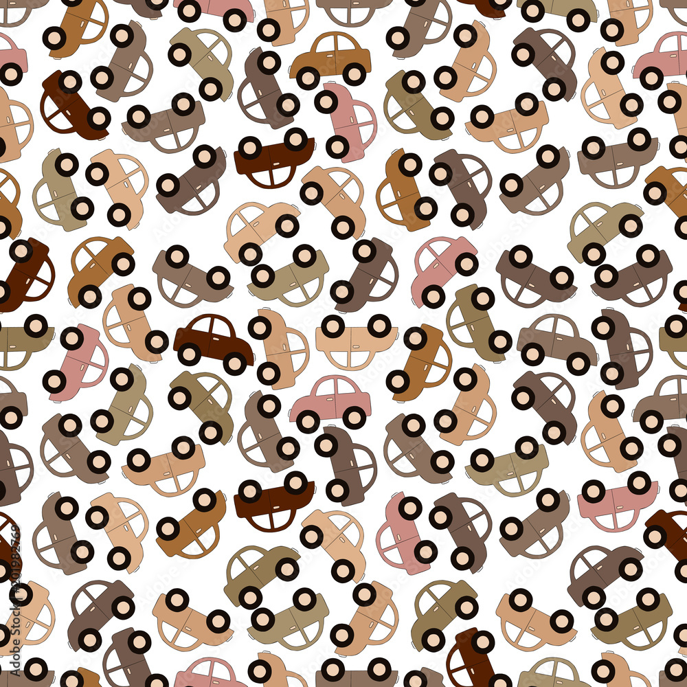 Seamless pattern background with retro cartoon car. Toy transport ...