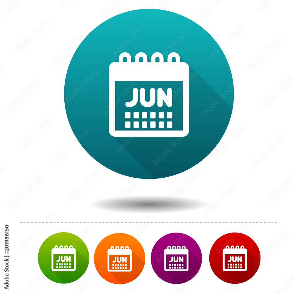 Month June icon. Calendar symbol sign. Web Button. Stock Vector | Adobe ...