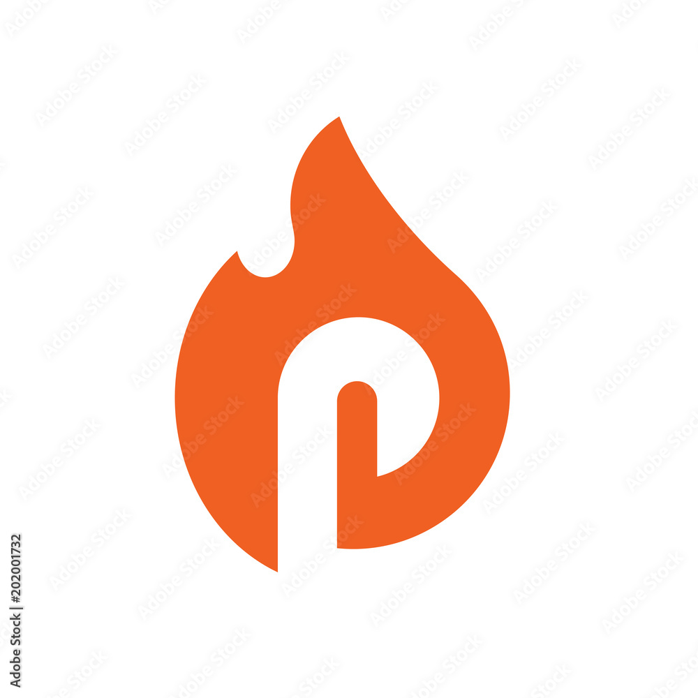 Burned Letter P Symbols, Alphabet P Combined With Fire, Vector ...