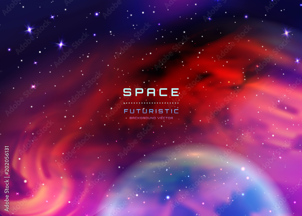 Space Stars Background. Vector Illustration of The Night Sky ...