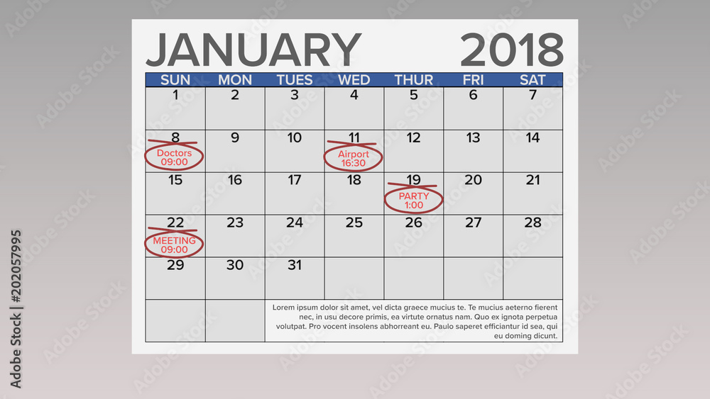 Modelo de Appointment Calendar Infographic do Stock | Adobe Stock