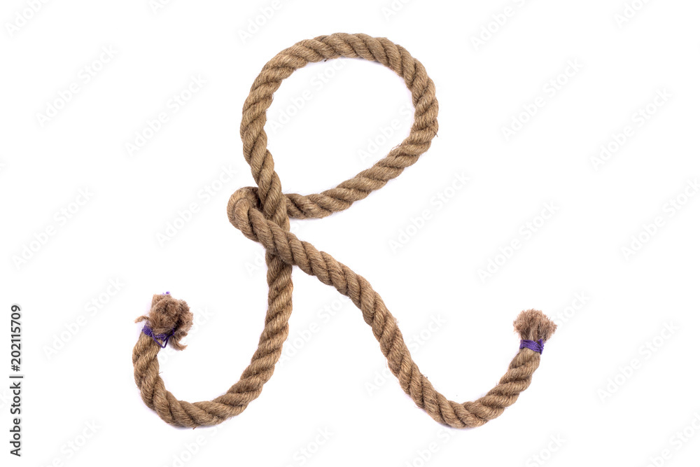 Alphabet from the rope letter R Stock Photo | Adobe Stock