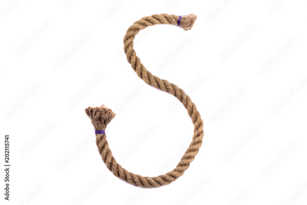 Alphabet from the rope letter s Stock Photo | Adobe Stock