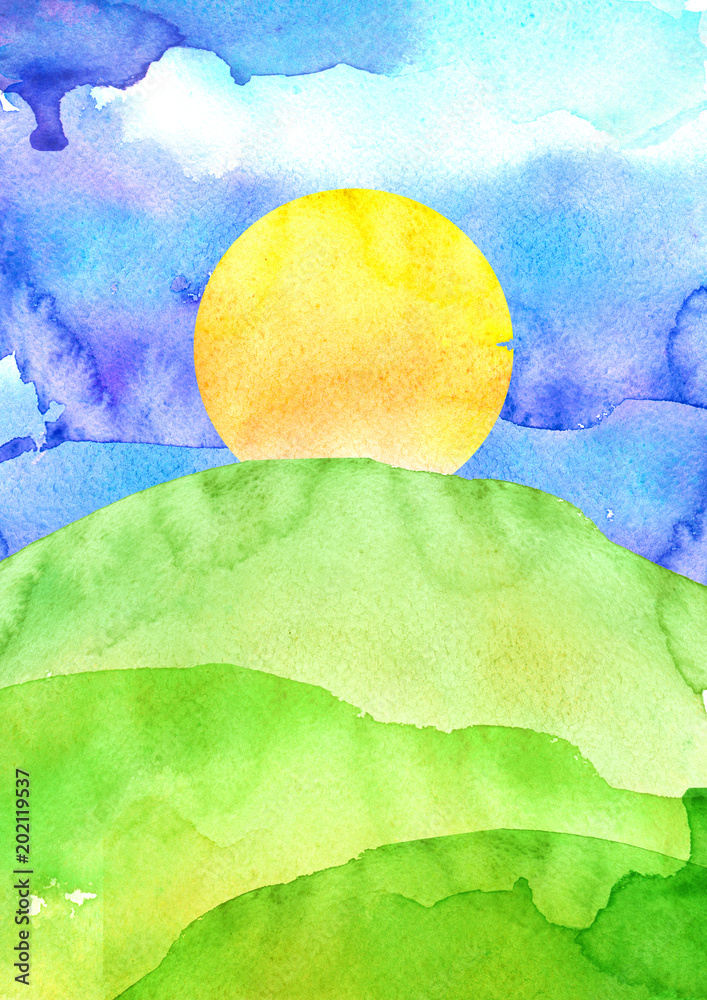 Blue Sky Sun Painting