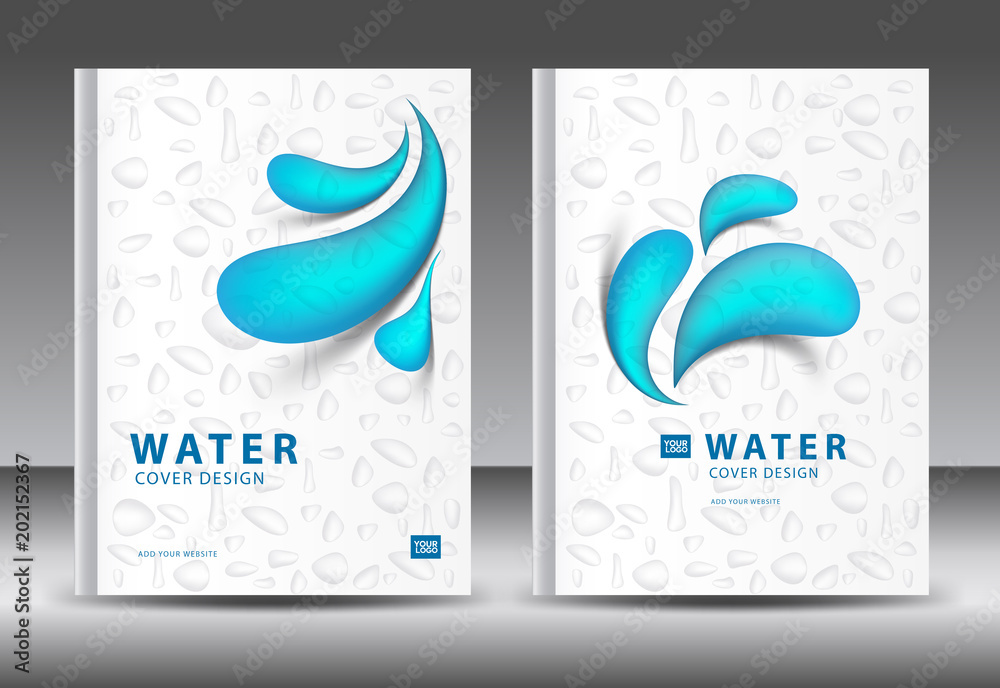 Cover design template vector for water Business, Annual report ...