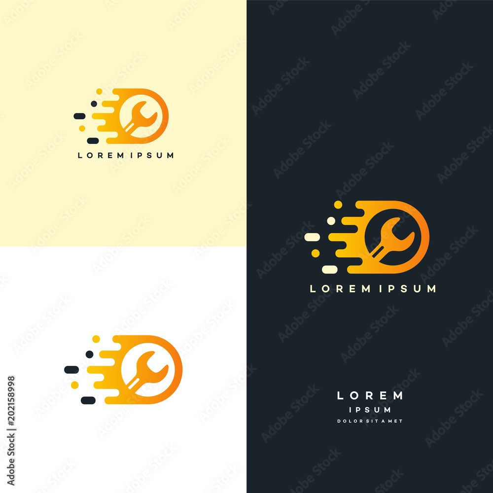 Fast Service logo designs concept vector, Fast Wrench logo vector Stock ...