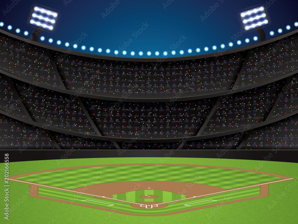 Baseball stadium Stock Vector | Adobe Stock