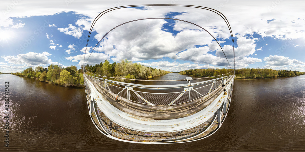 Aerial full seamless spherical panorama 360 angle degrees view from ...