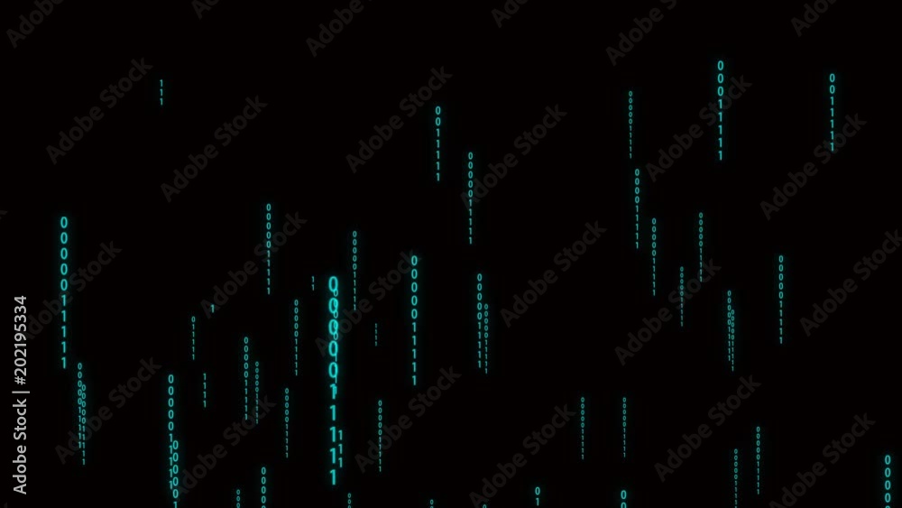 4k The Matrix style binary code,falling number,Seamless loop.abstract ...
