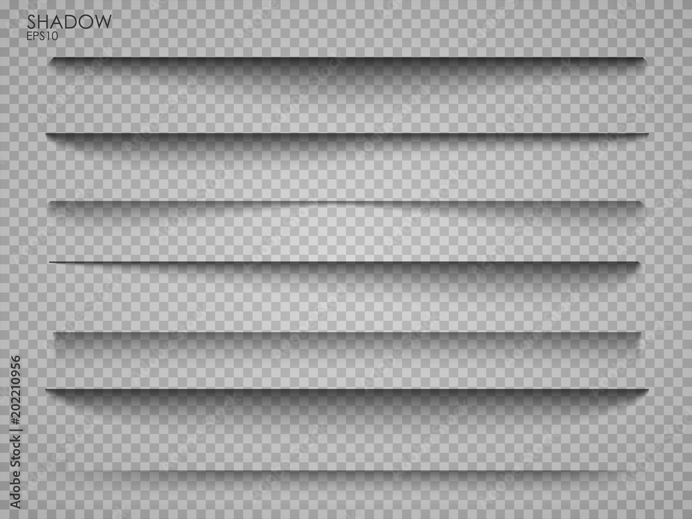 Vector shadows isolated. Page divider with transparent shadows isolated ...
