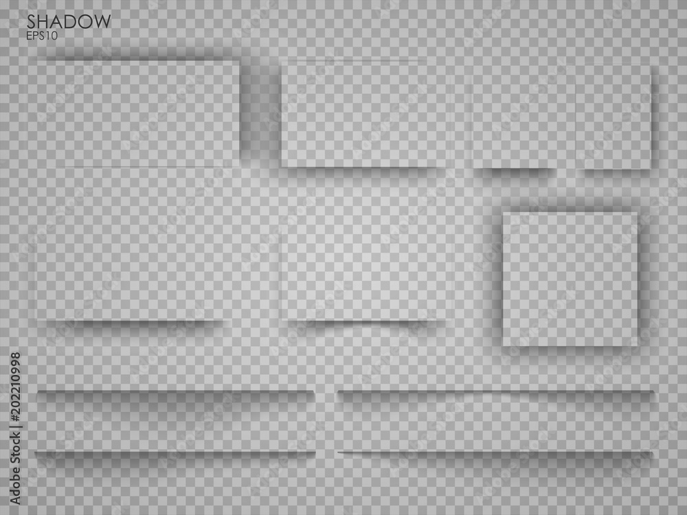 Vector shadows isolated. Page divider with transparent shadows isolated ...