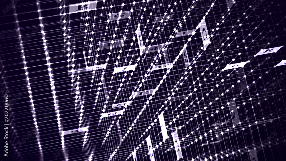 tech Alphabet letters and numbers randomly thrown in digital space ...