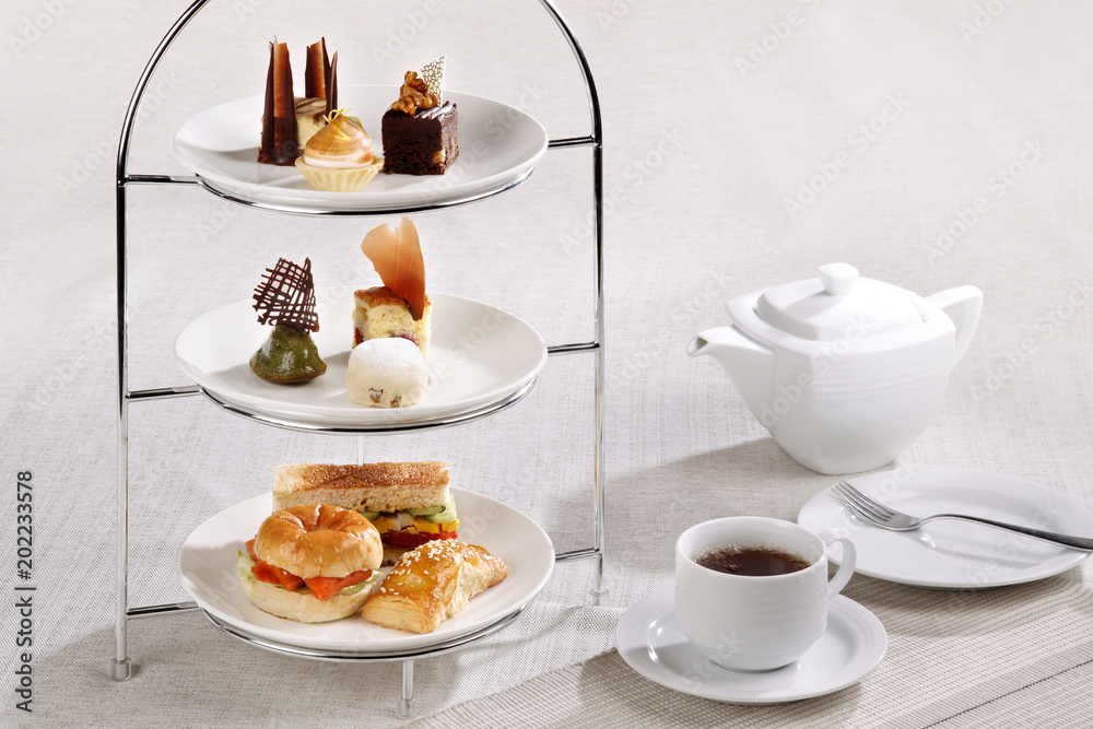 afternoon tea set Stock Photo | Adobe Stock