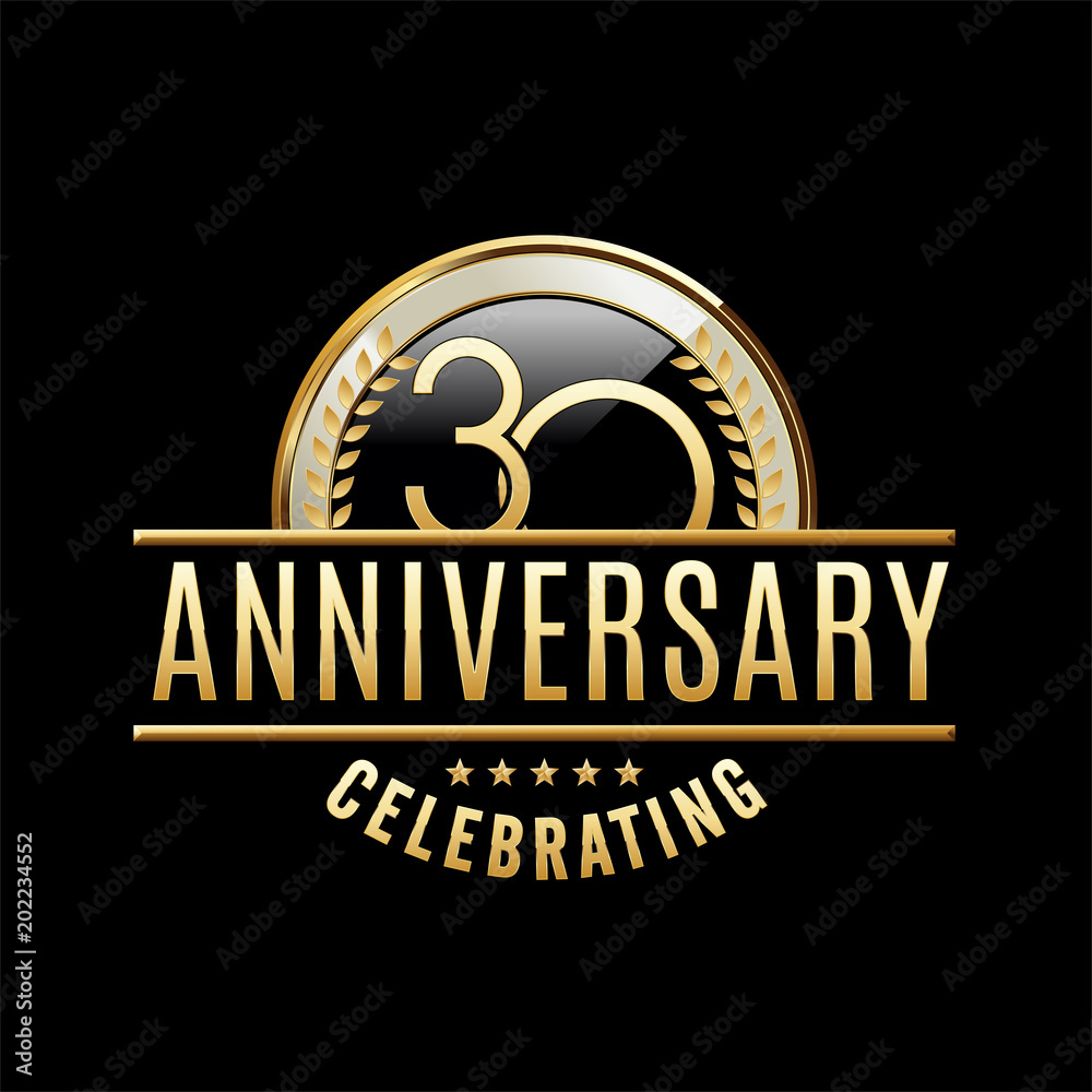 30 Years Anniversary emblem. Anniversary badge. Stock Vector | Adobe Stock