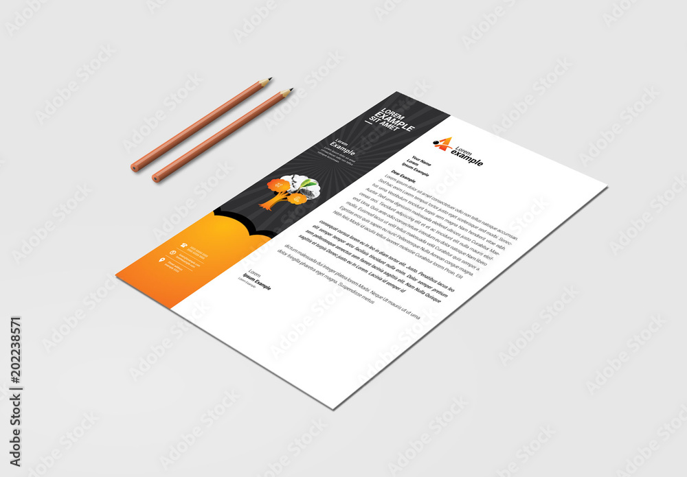 Letterhead Layout Brochure Layout with Tree Illustration Stock Template ...