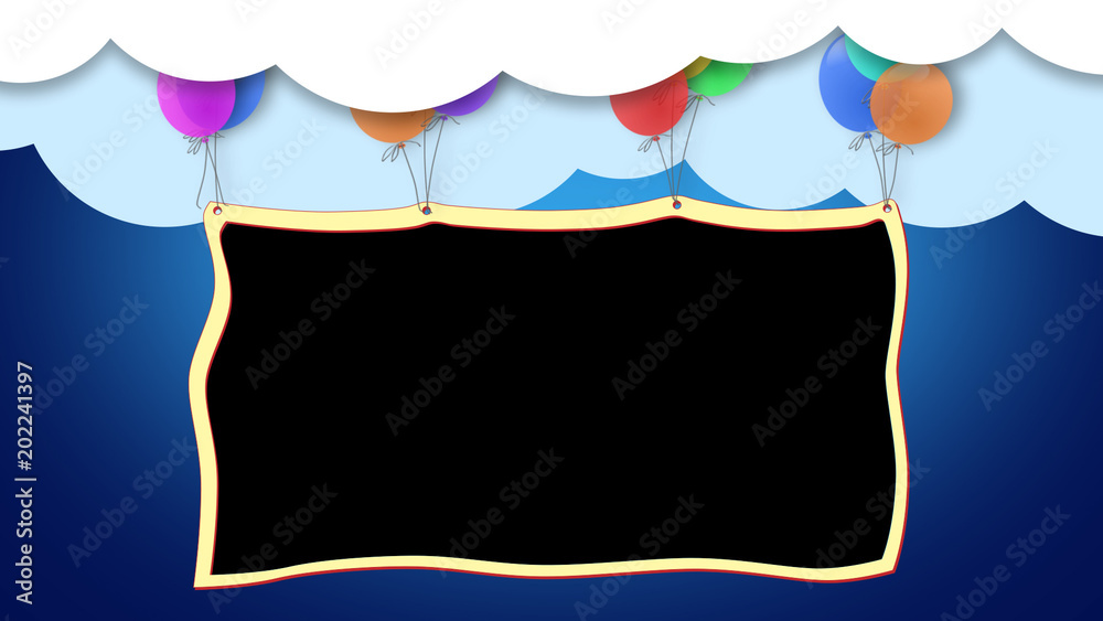 Flying Balloon Overlay Stock Template | Adobe Stock