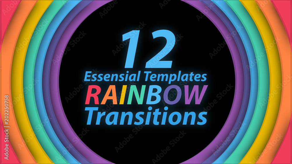 12 Rainbow Transitions Stock Template | Adobe Stock