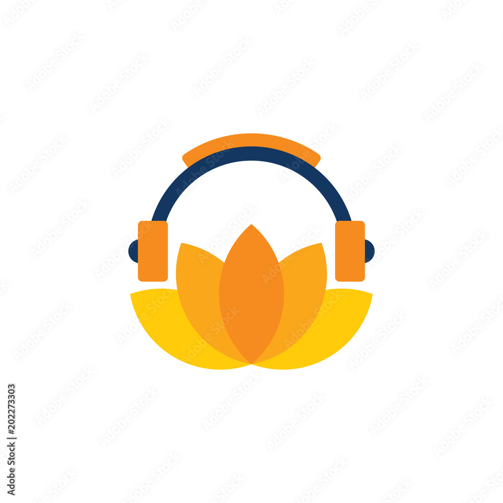 Relax Music Logo Icon Design Stock Vector | Adobe Stock