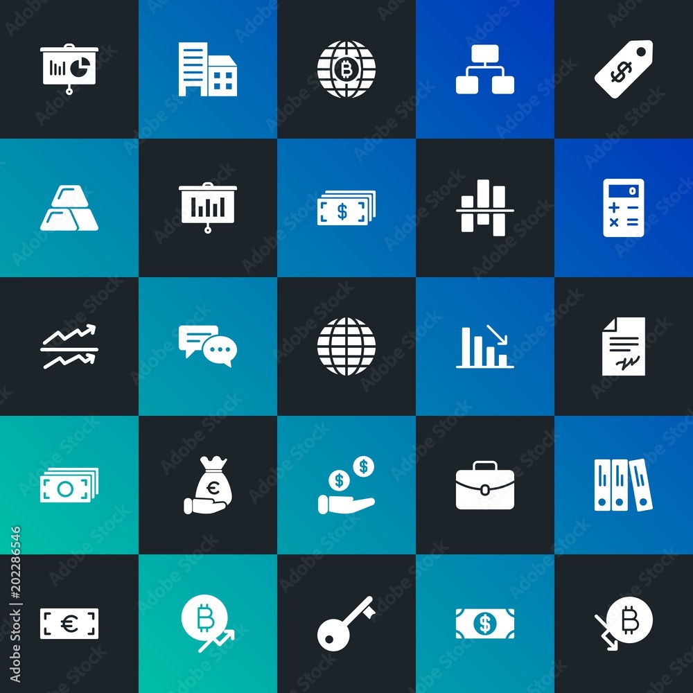 Modern Simple Set of business, money, charts Vector fill Icons ...
