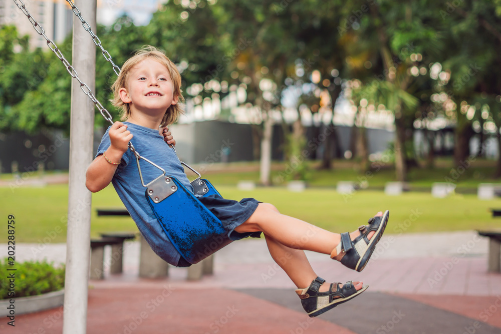 Kids Swinging At School
