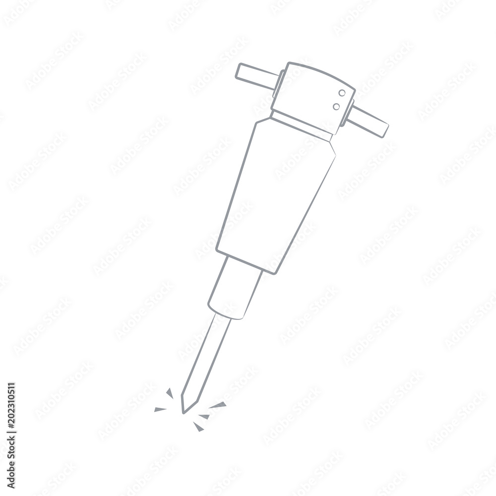 Cartoon pneumatic hammer Stock Vector | Adobe Stock