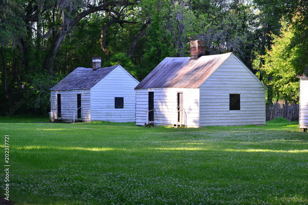 Slave huts from the 19th century in South Carolina in the USA Stock ...