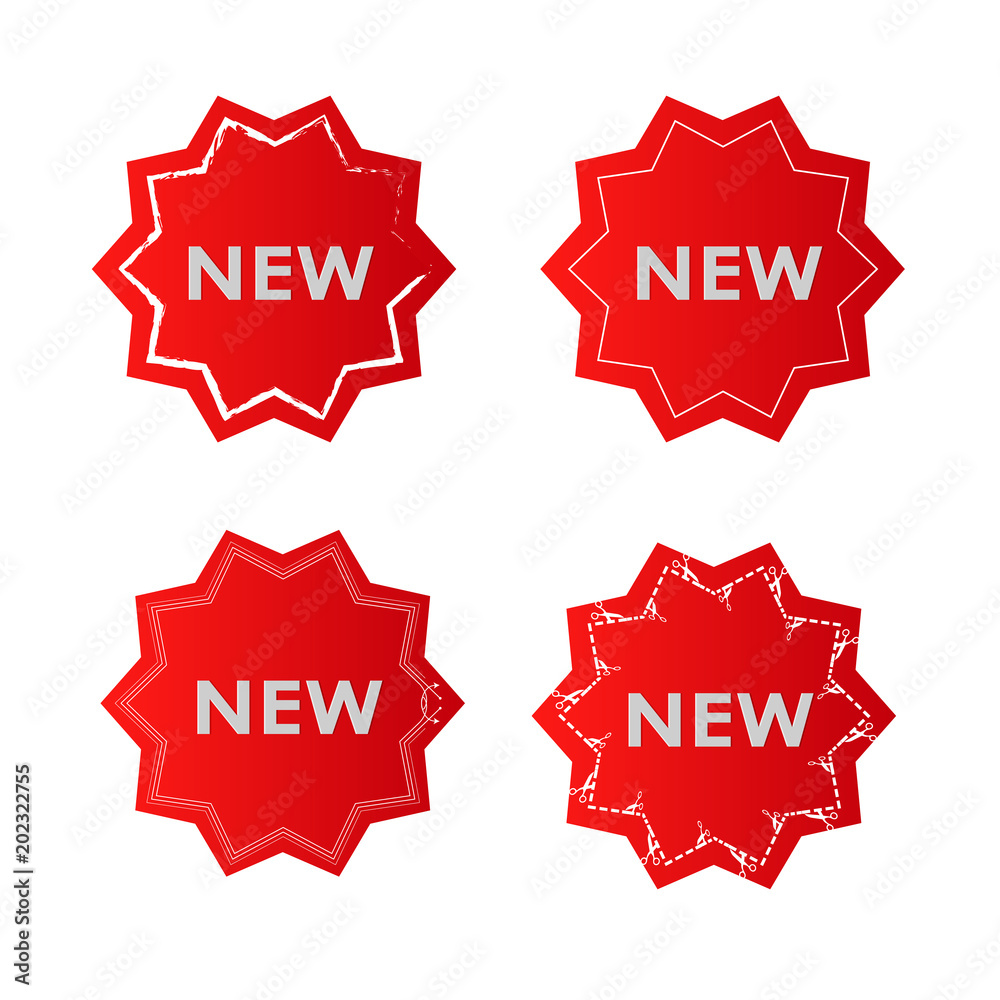 new star burst sticker label banner badge stamp button sale ...