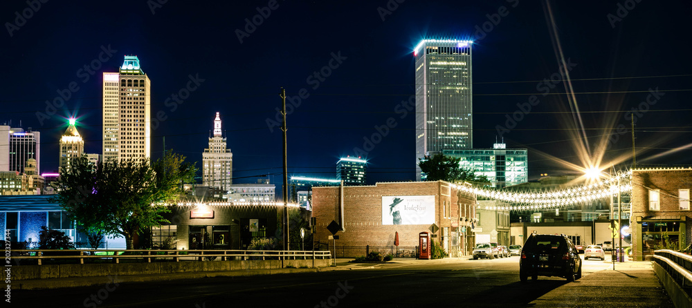 Night Skyline of Downtown Tulsa, Oklahoma Stock Photo | Adobe Stock