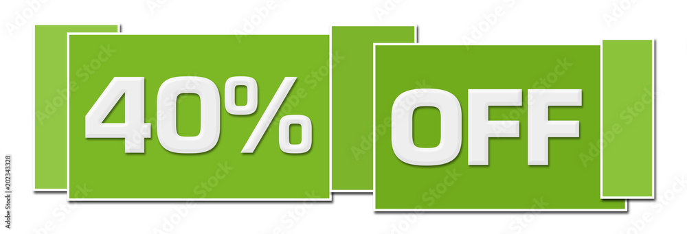 Discount Forty Percent Off Green Color Boxes Stock Illustration | Adobe ...