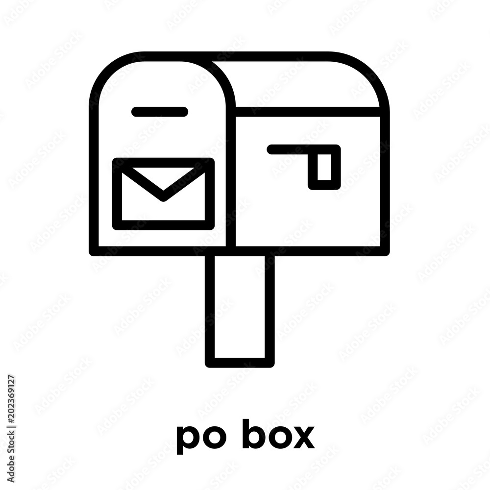 po box icon isolated on white background Stock Vector | Adobe Stock