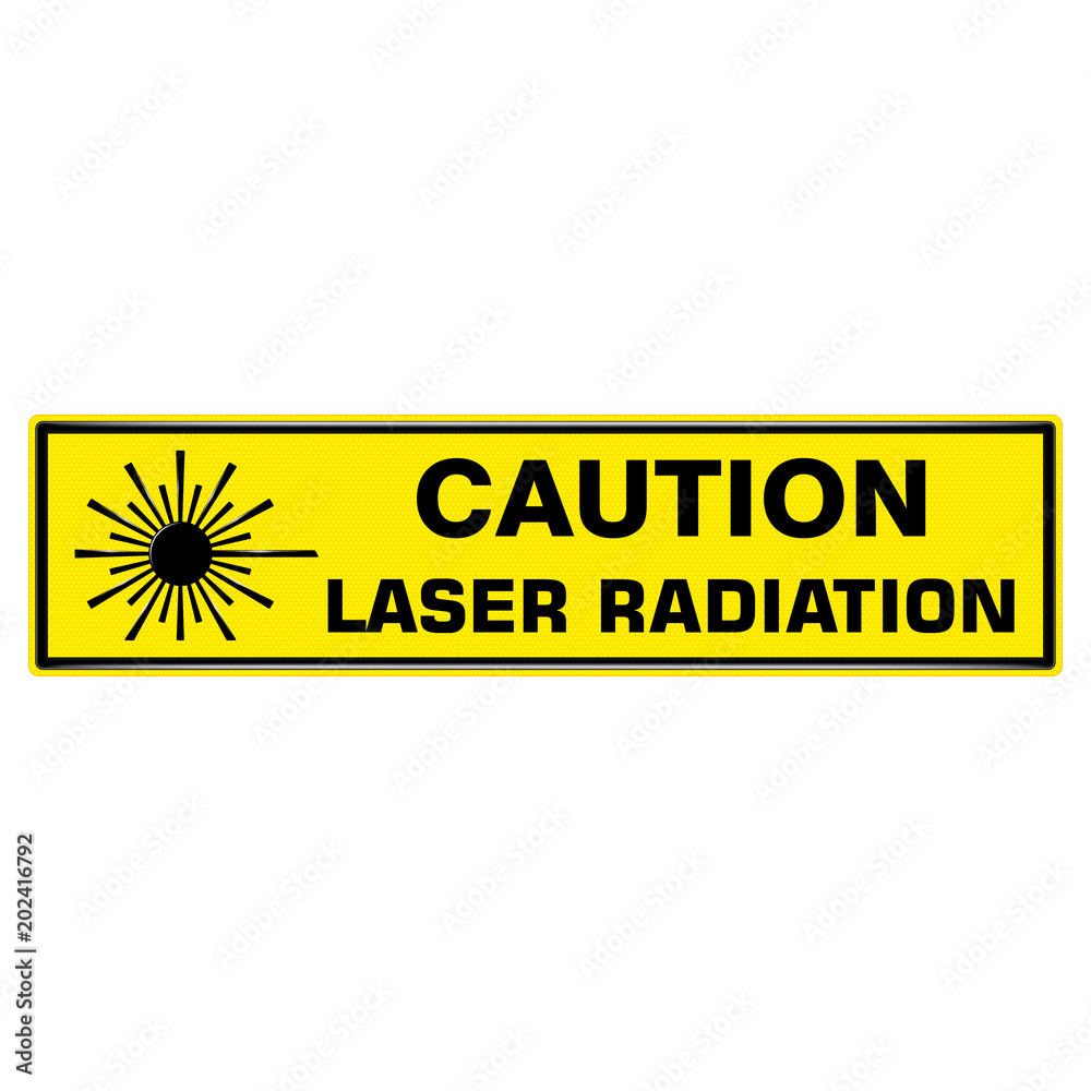 Vector and illustration graphic style,Laser Radiation symbol,Yellow ...