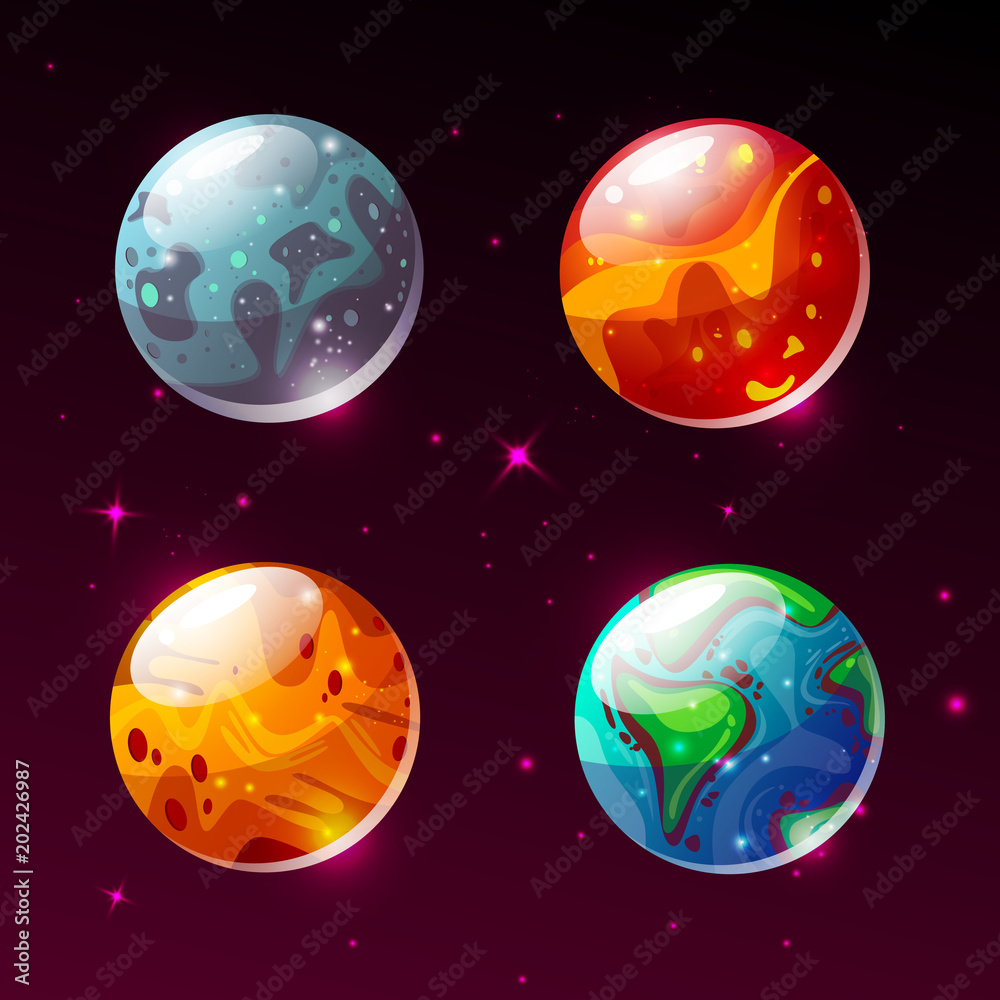 Cartoon Space Planets