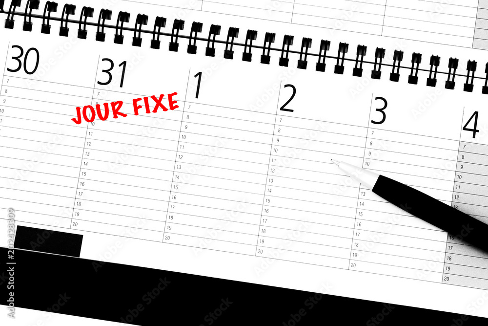 Jour Fixe Eintrag im Terminkalender Stock-Foto | Adobe Stock