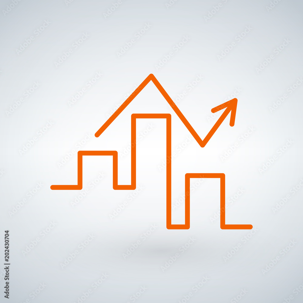 Linear Graph Icon in trendy flat style isolated on modern background ...