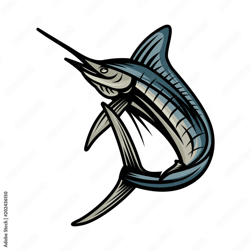 Marlin, Fish vector illustration Stock Vector | Adobe Stock
