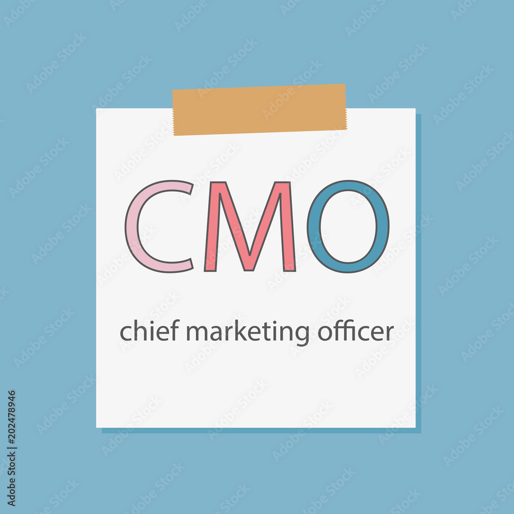 CMO Chief Marketing Officer written in a notebook paper- vector ...