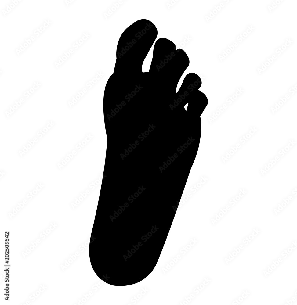 Simple, human foot silhouette Stock Vector | Adobe Stock