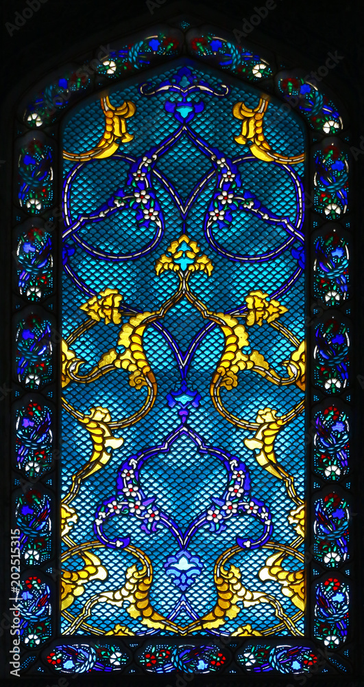 Glass window in Topkapi Palace of Istanbul, Turkey Stock Photo | Adobe ...