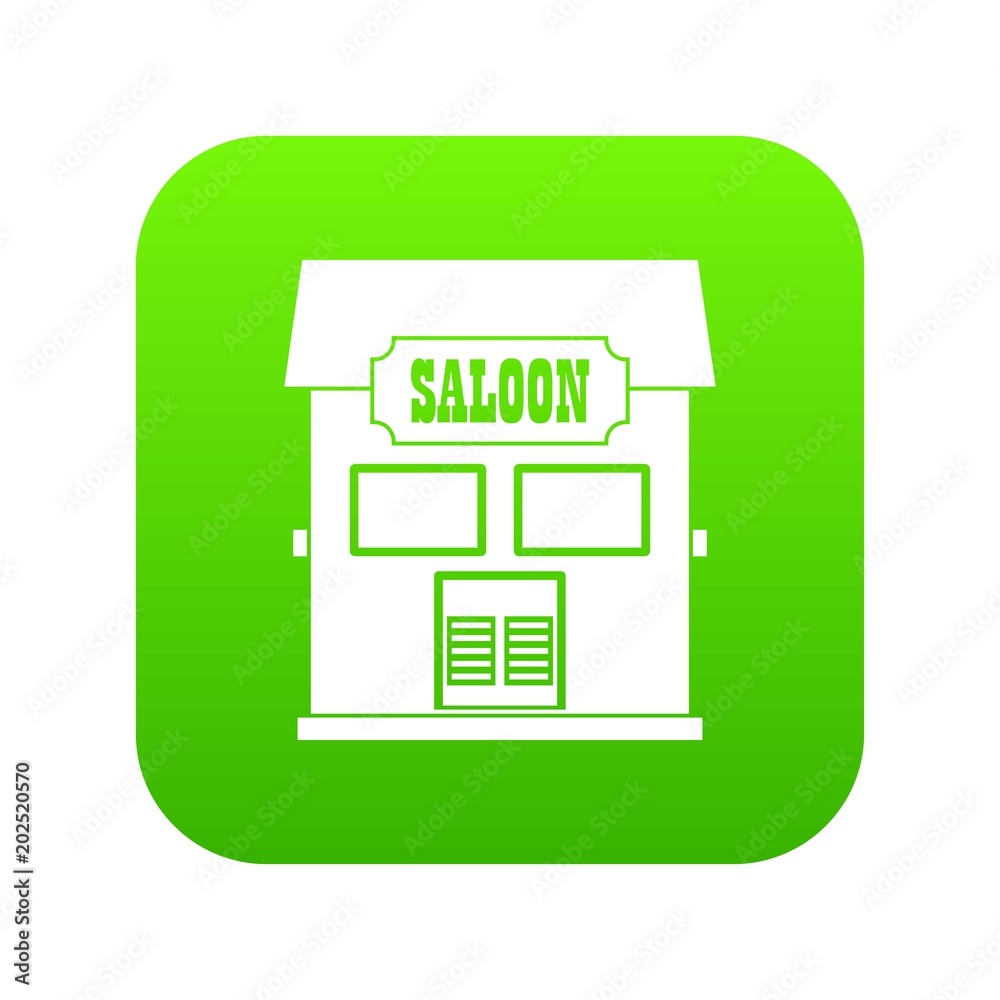 Western saloon icon digital green for any design isolated on white ...