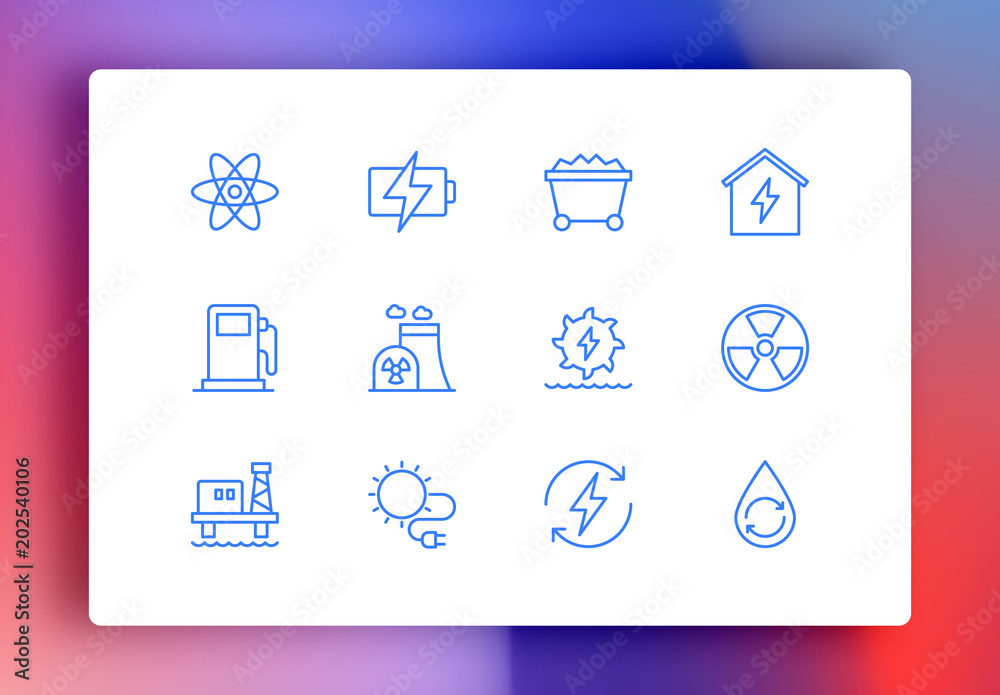 Energy Minimalist Icons Stock Template | Adobe Stock