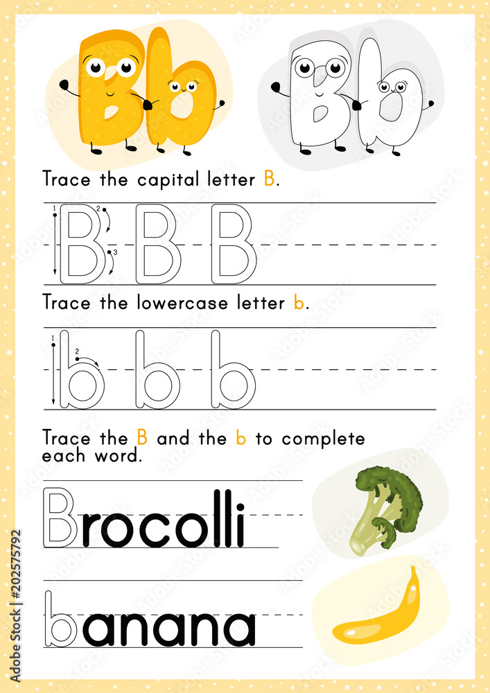 Alphabet Tracing Worksheet: Writing A-Z.Exercises for kids. A4 paper ...
