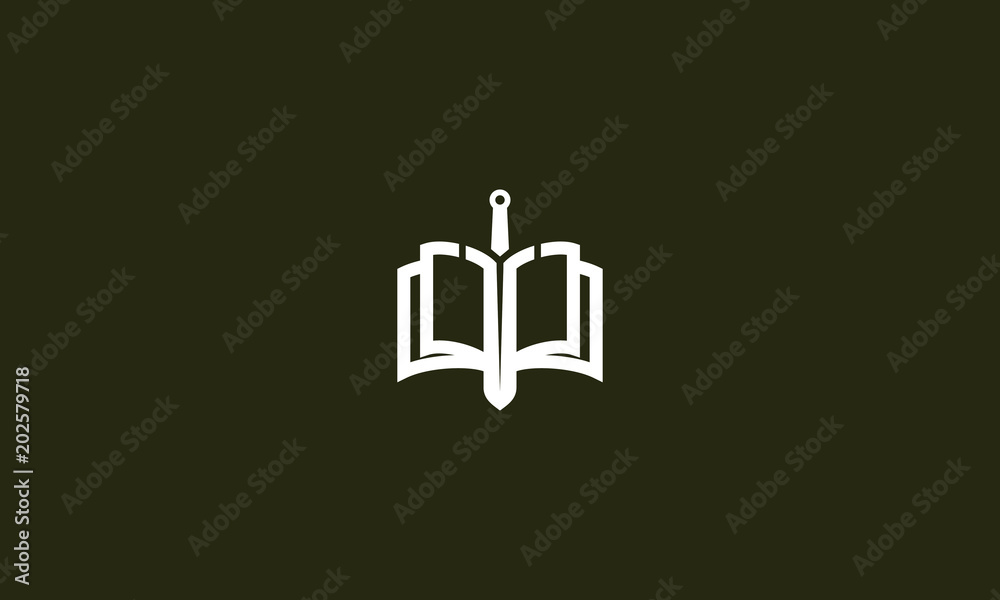 books, swords, education, emblem symbol icon vector logo Stock Vector ...
