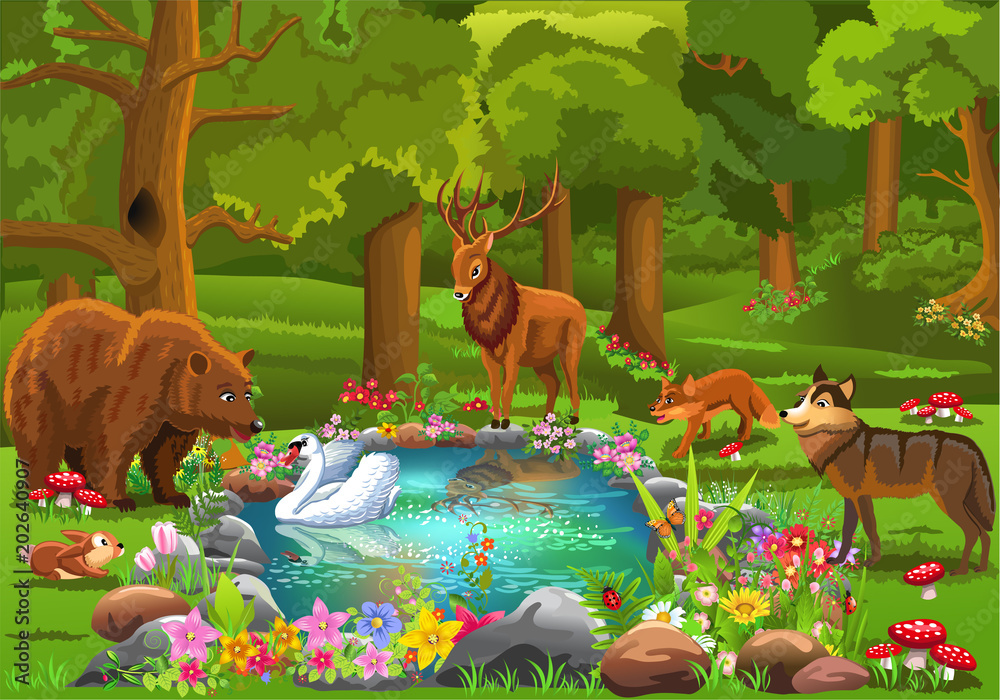 All Animals In One Picture In Forest