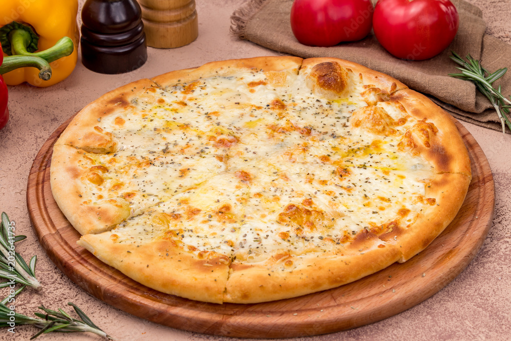 Pizza Quattro formaggi Stock Photo | Adobe Stock