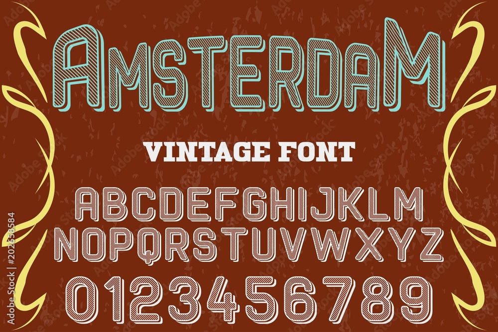 Font. Alphabet. Script. Typeface. Label. Modern typeface. For labels ...