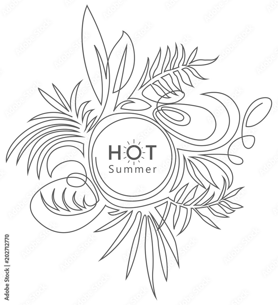 Hot Summer - outline illustration Stock Illustration | Adobe Stock
