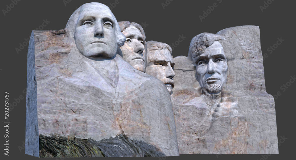 3d render of the Mount Rushmore monument. This has been isolated ...