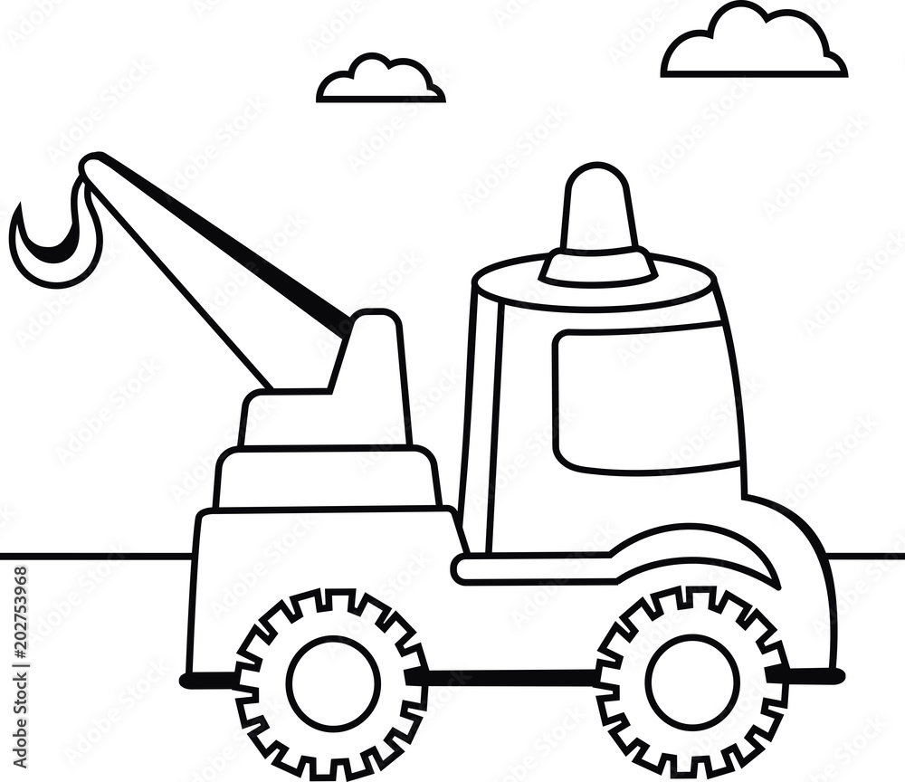 Black and White Crane Vector illustration Stock Vector | Adobe Stock