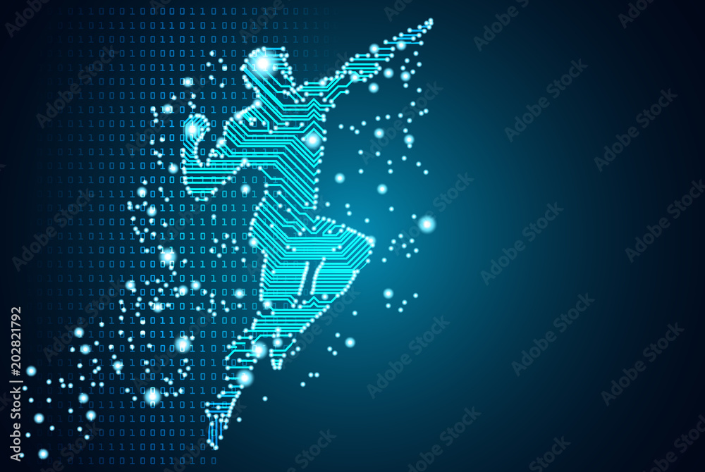 Big data and artificial intelligence concept. Machine learning and ...